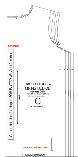 sewing pattern corrections